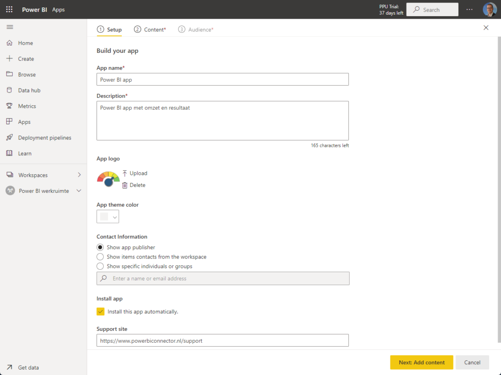 Je Power BI dashboard delen met doelgroepen - Power BI Connector